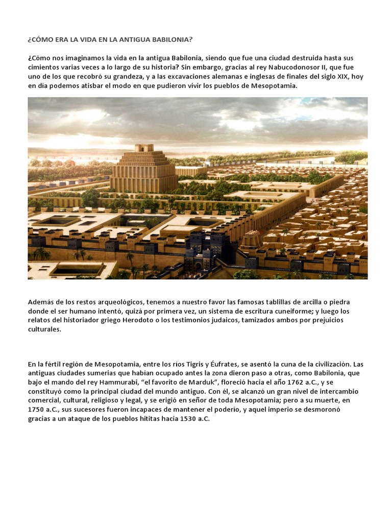 4 Como Era La Vida en La Antigua Babilonia | PDF | Babilonia | Mesopotamia