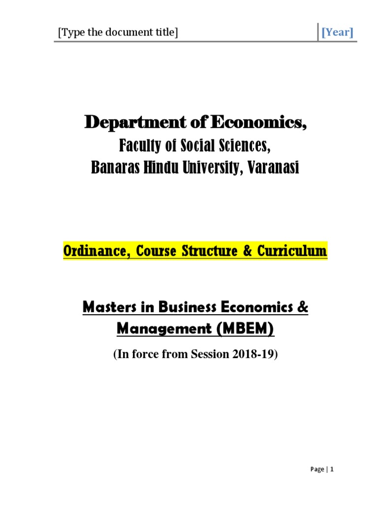 Syllabus - MBEM | PDF | Production Function | Risk
