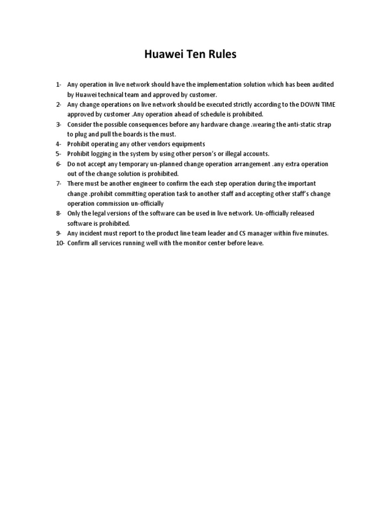 Huawei Ten Rules | PDF