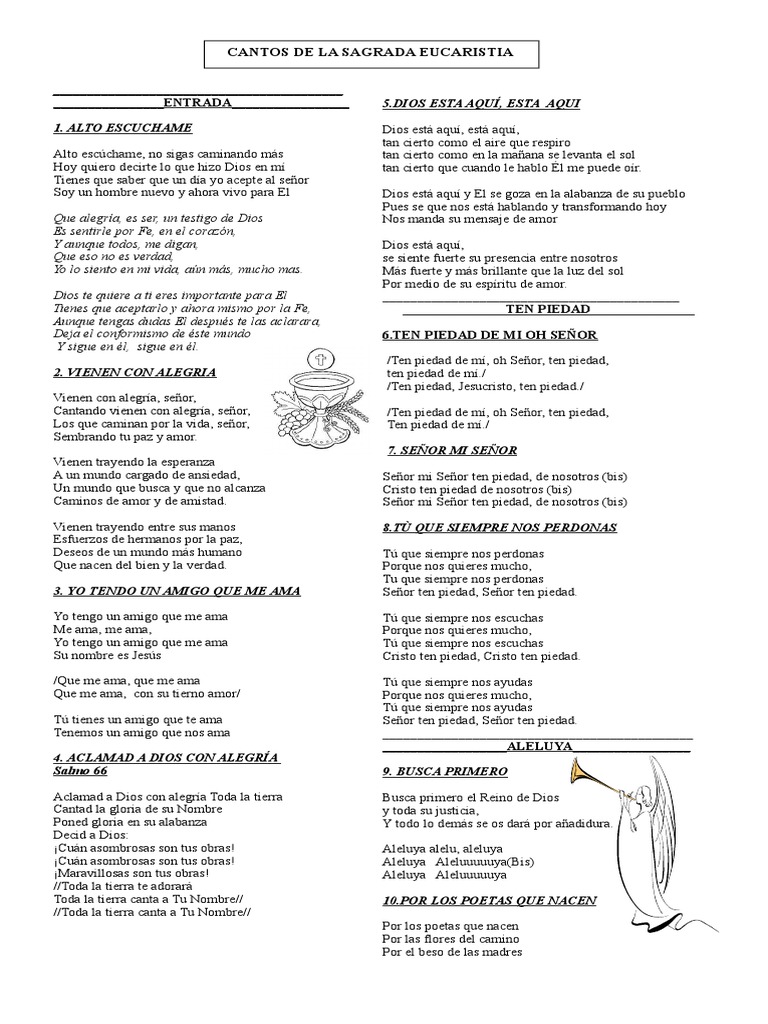 Cantos para Misas | PDF | eucaristía | María, madre de Jesús