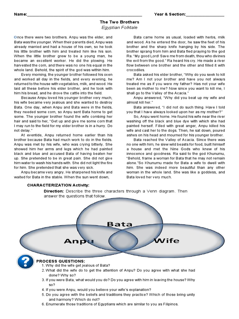 Egyptian Folktale: The Two Brothers | PDF