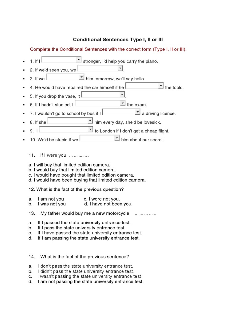 Conditional Sentences Type I | PDF