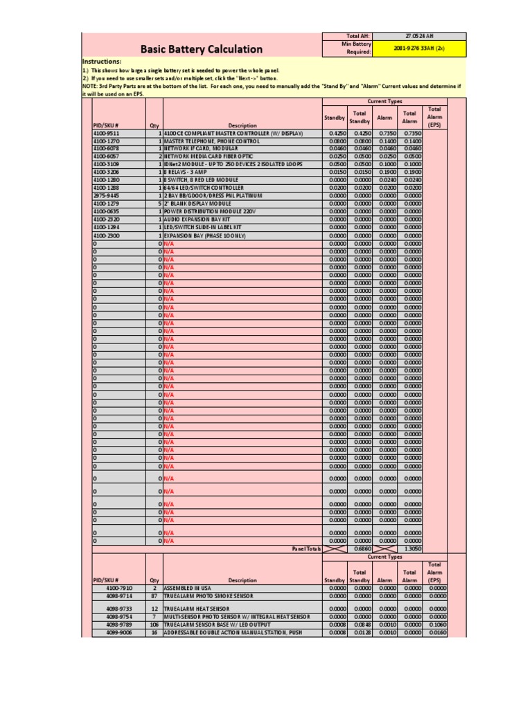 Basic Battery Calculation: Instructions | PDF | Computer Engineering ...