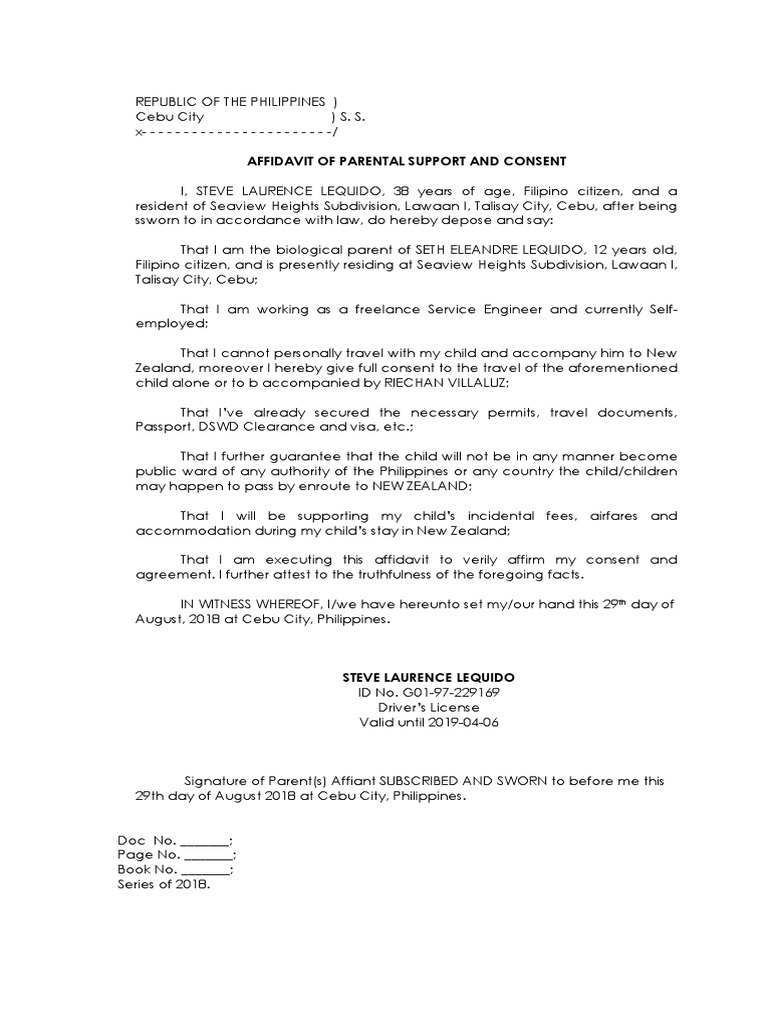 Affidavit of Consent | PDF