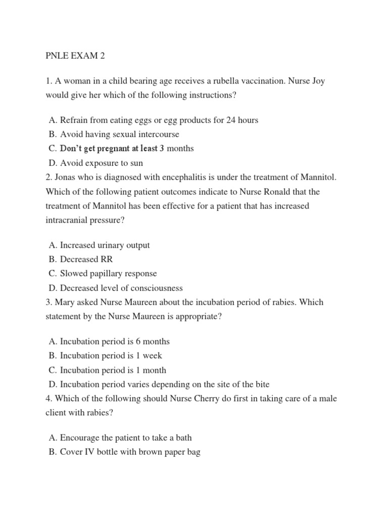 Pnle Exam 2 | PDF | Childbirth | Nursing