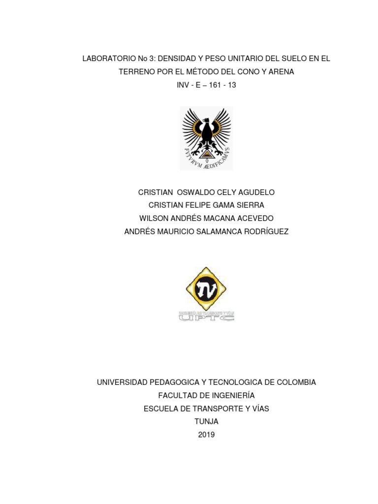 INV E - 161 - 13 Cono y Arena | PDF | Densidad | Ensayos