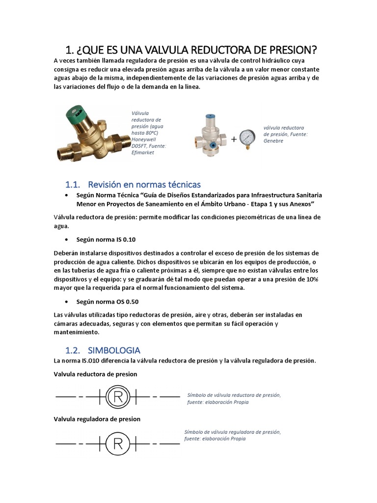 Que Es Una Valvula Reductora de Presion, Simbologia, Norma y ...