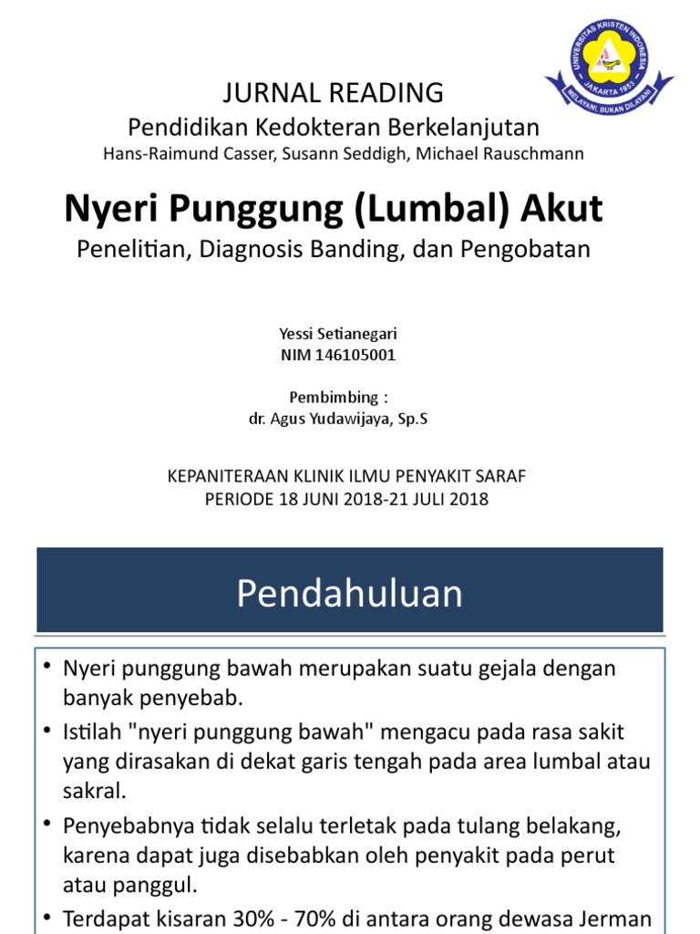 Acute Lumbar Back Pain | PDF