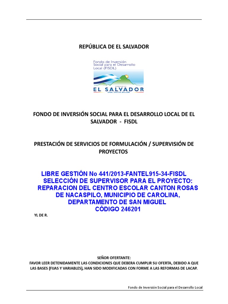 Supervisión Proyecto Escolar en Nacaspilo | PDF | Salario | Business