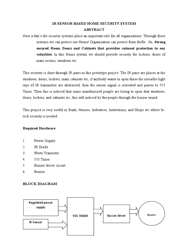 Ir Sensor Based Home Security System | PDF