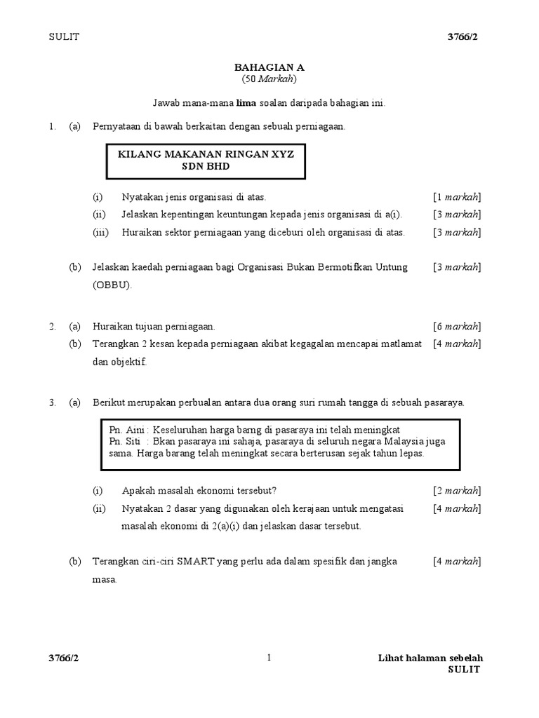 Perniagaan PAT K2 2019 | PDF