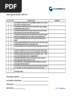Safety Inspection Checklist Hand Tools PDF | PDF | Tools | Equipment