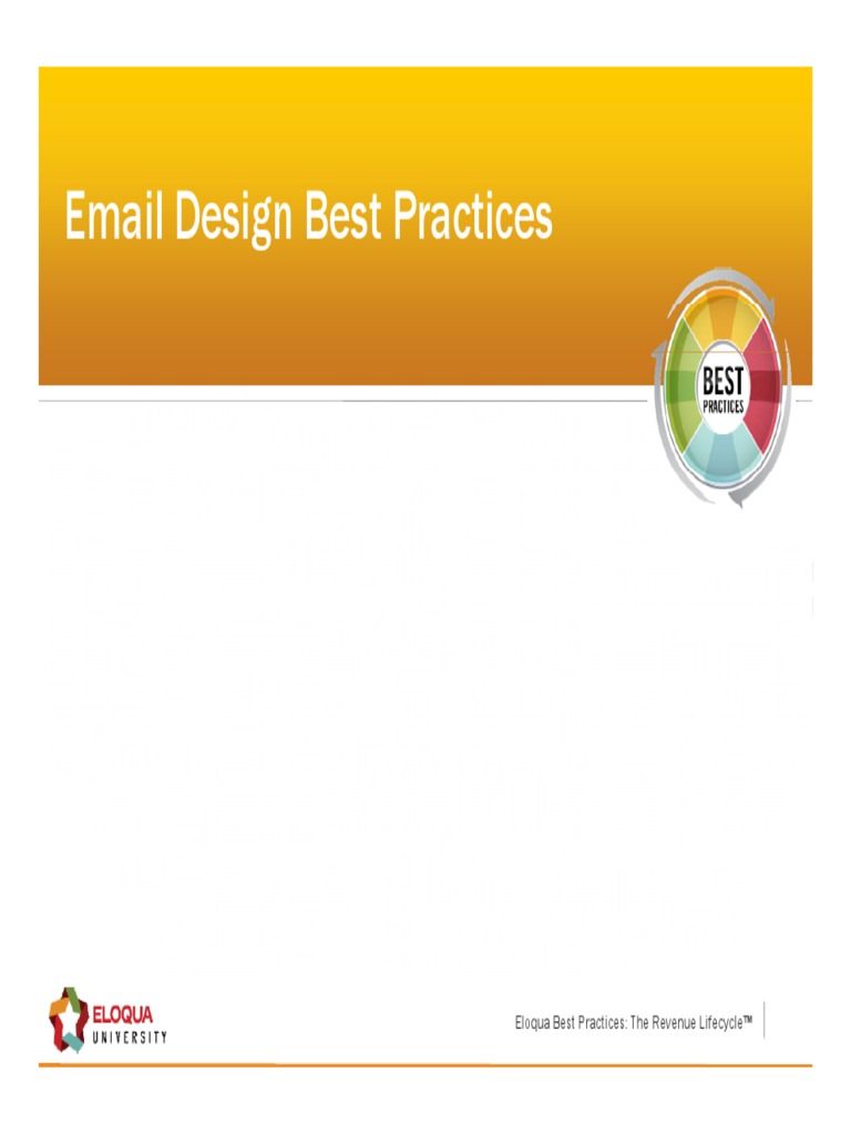 Eloqua Email Design Best Practices PDF | PDF | Business | Marketing