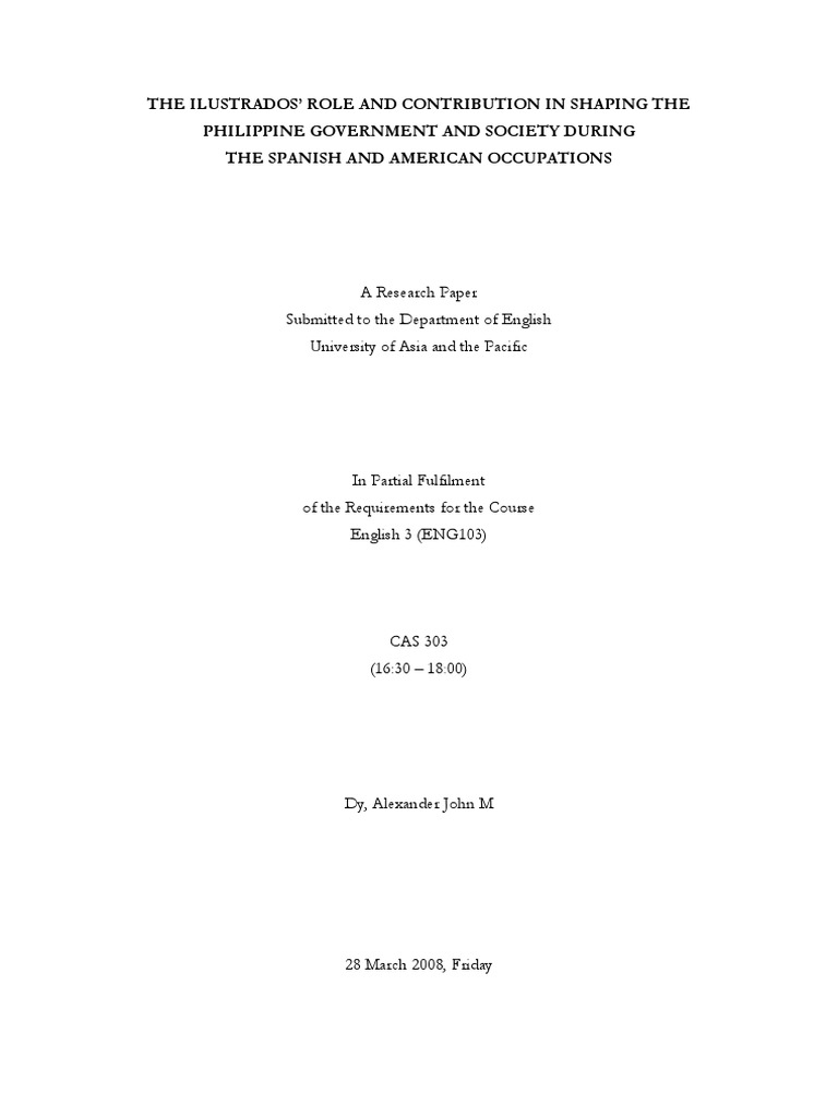 Ilustrados' Impact on Philippine Education | PDF | Philippines ...