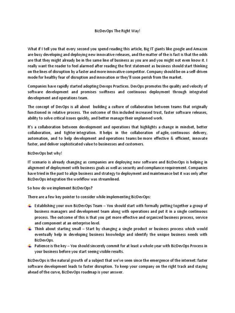 BizDevOps Blog | PDF | Software Development | Information Technology