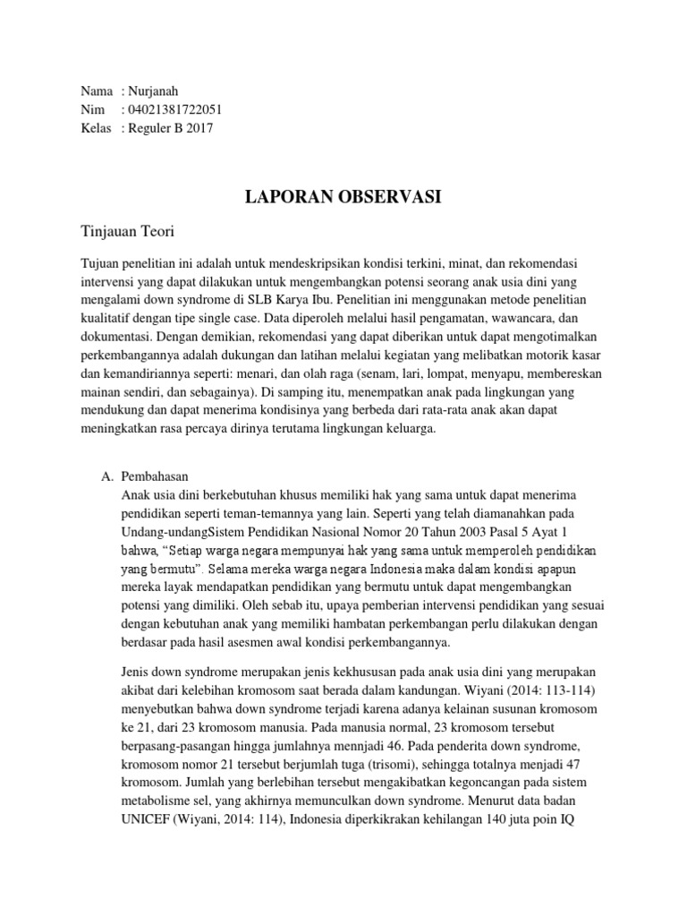 Laporan Observasi | PDF