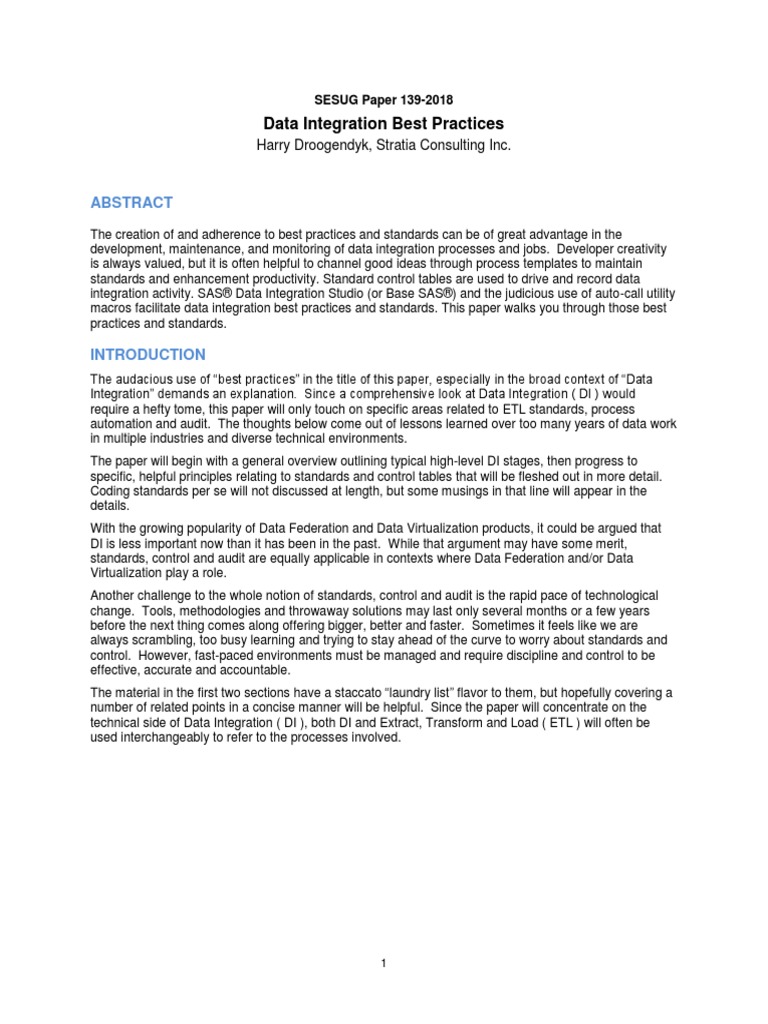 Data Integration Best Practices | PDF | Data Quality | Databases