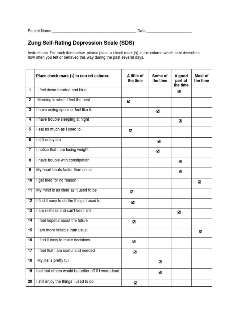 Depression Self-Assessment | PDF | Major Depressive Disorder | Psychology