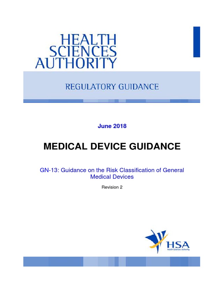 Guidance on Classifying Medical Devices Based on Risk: A Revision to ...