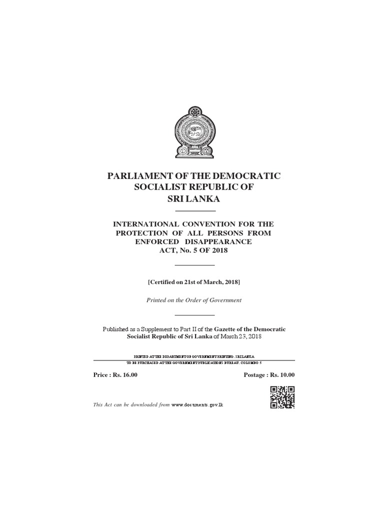 INTERNATIONAL CONVENTION FOR THE PROTECTION OF ALL PERSONS FROM ...