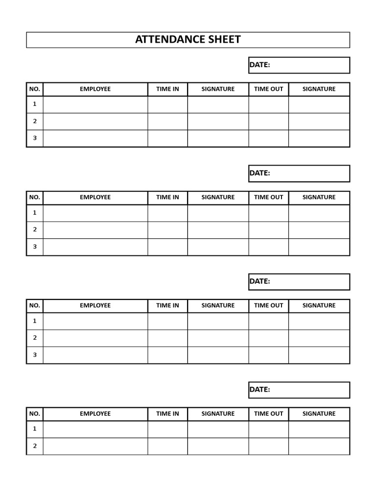 Field Attendance Form | PDF