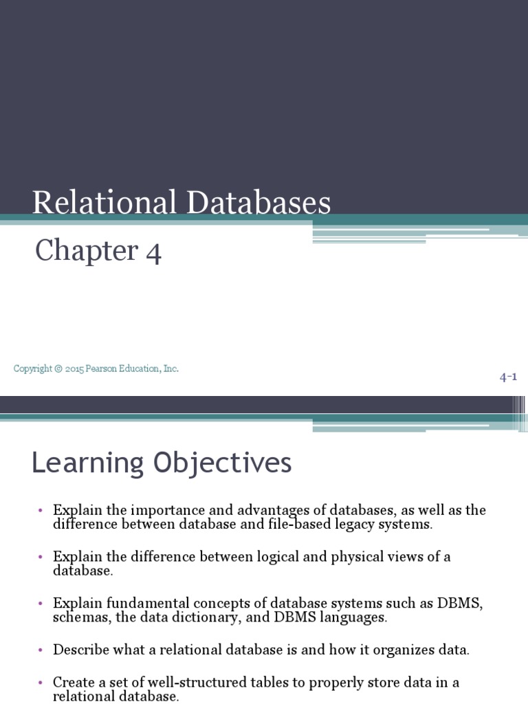 Chapter 4 - Relational Database (Part 1) | PDF | Relational Database ...