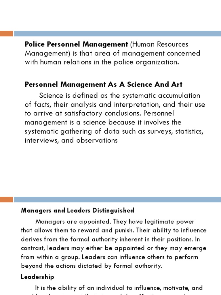 Police Personnel and Records Management | PDF | Performance Appraisal ...