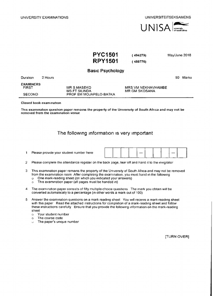 PYC1501 2018 May PDF | PDF