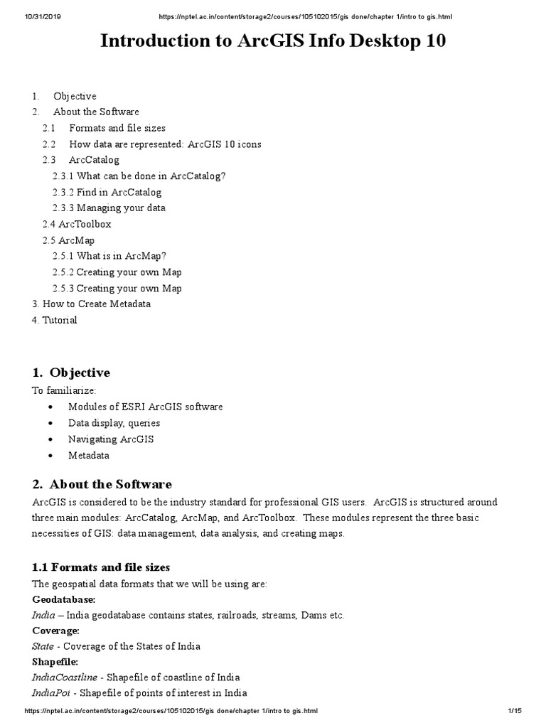 Intro To Gis Pdf Arc Gis Geographic Data And Information
