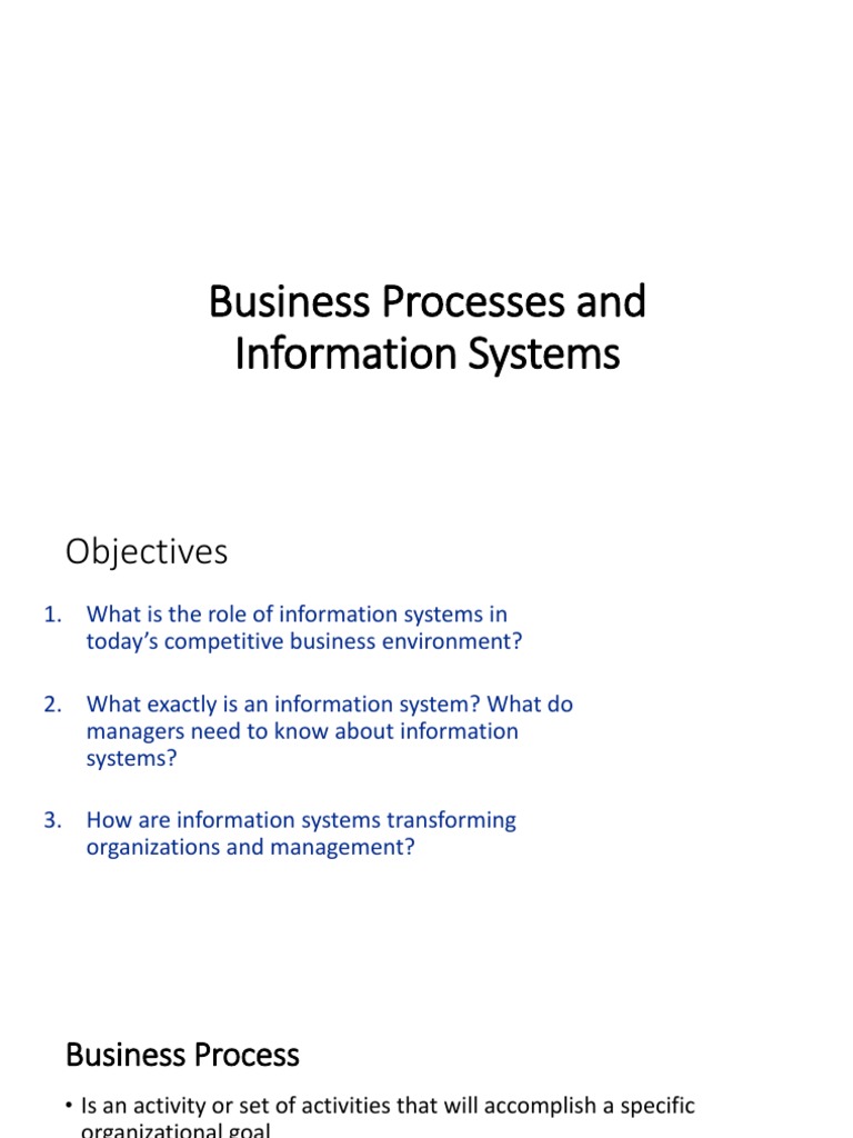 Business Processes and Information Systems | PDF | Information System ...