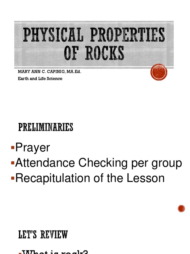 Physical Properties of Rocks | PDF | Rock (Geology) | Color