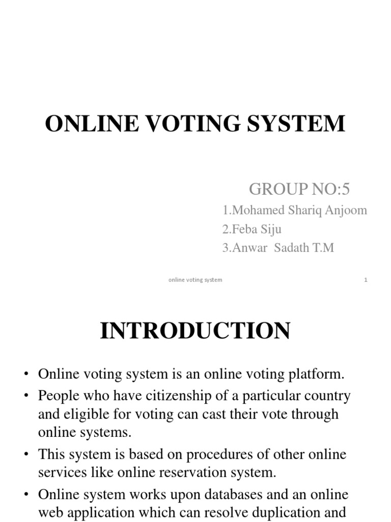 Online Voting System Pdf Electronic Voting Postal Voting