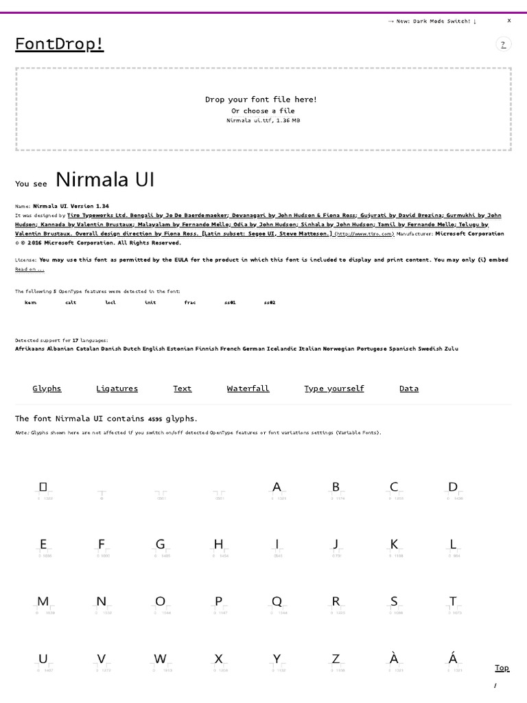 Nirmala Ui: Fontdrop! | PDF | Languages | Language Arts & Discipline