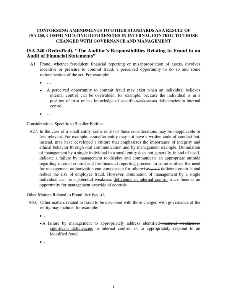 ISA 240 (Redrafted), "The Auditor's Responsibilities Relating To Fraud ...