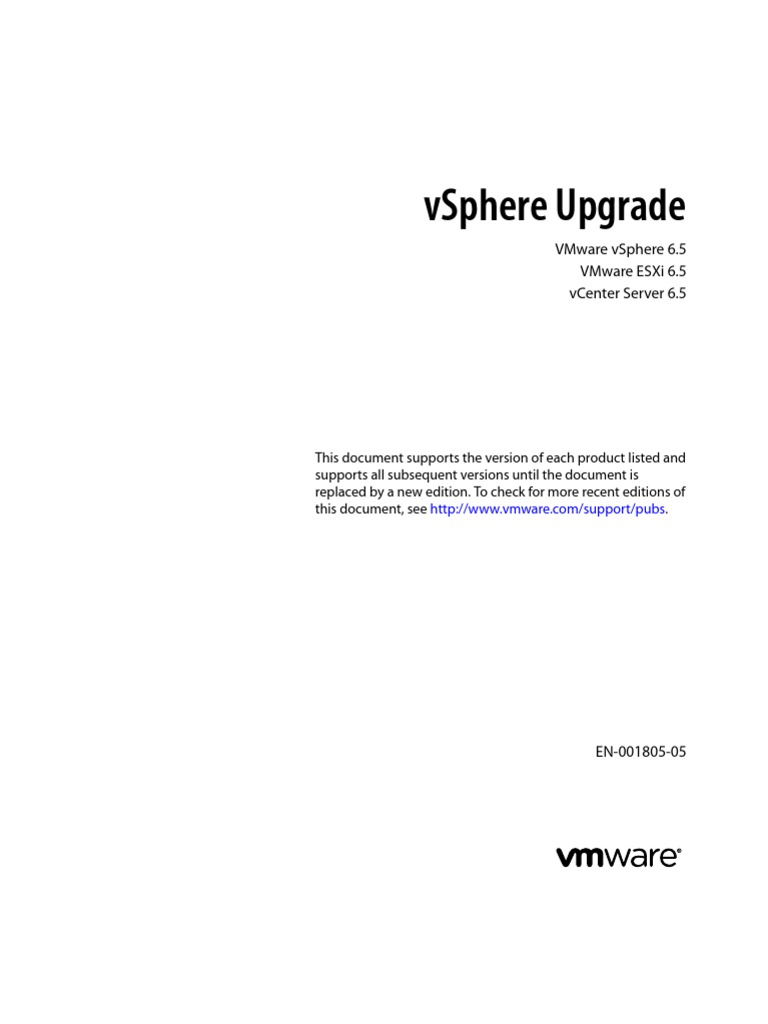 Vsphere Esxi Vcenter Server 65 Upgrade Guide | PDF | Installation ...
