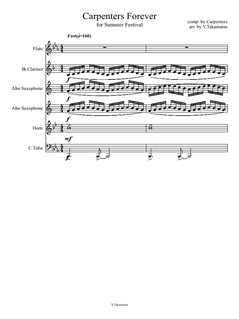 Carpenters Forever | PDF | Saxophone | European Musical Instruments