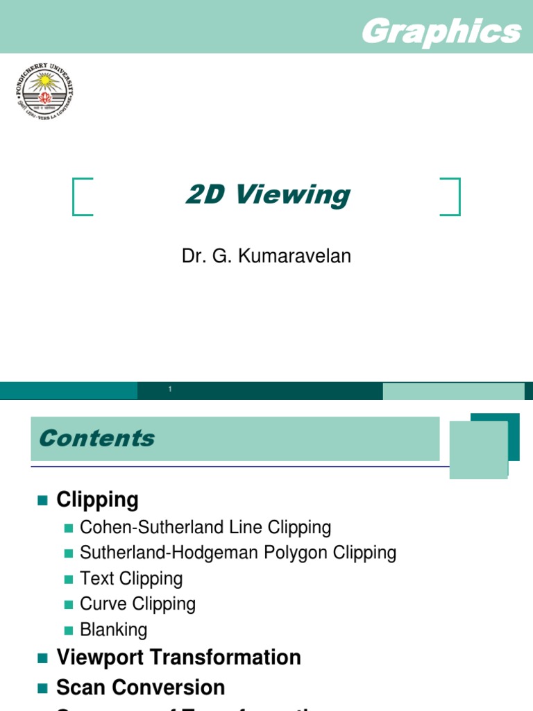 Graphics 2D Viewing and Clipping Techniques | PDF | Graphic Design ...