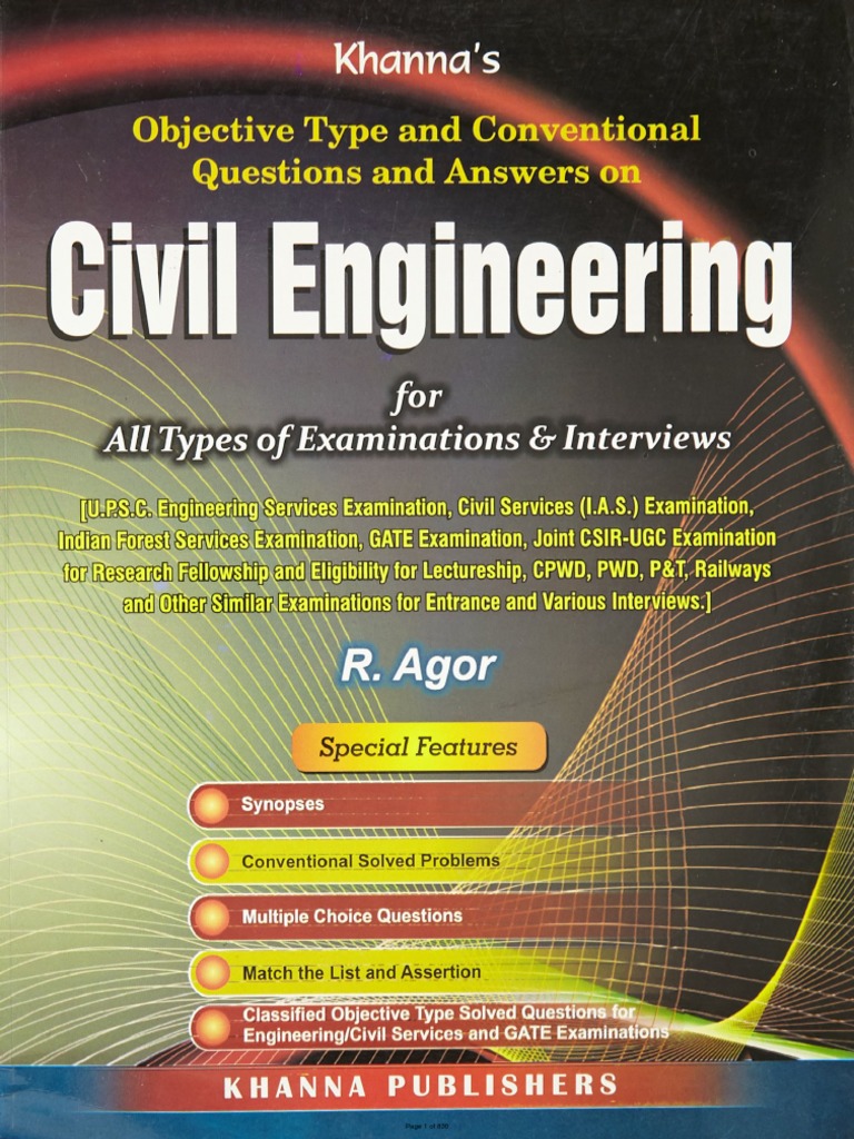 Civil Engineering R AGOR Objective Type | PDF | Rotation Around A Fixed ...