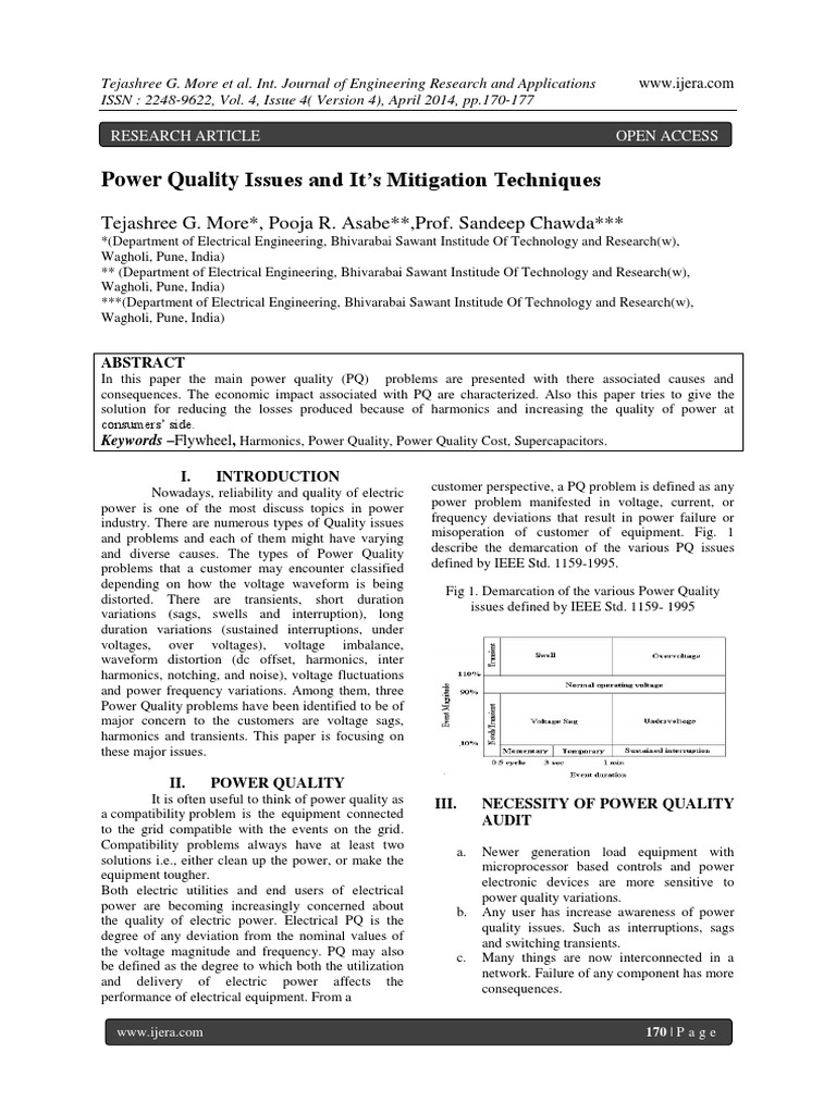 Power Quality Issues and Solutions | PDF | Electric Power | Electronic ...