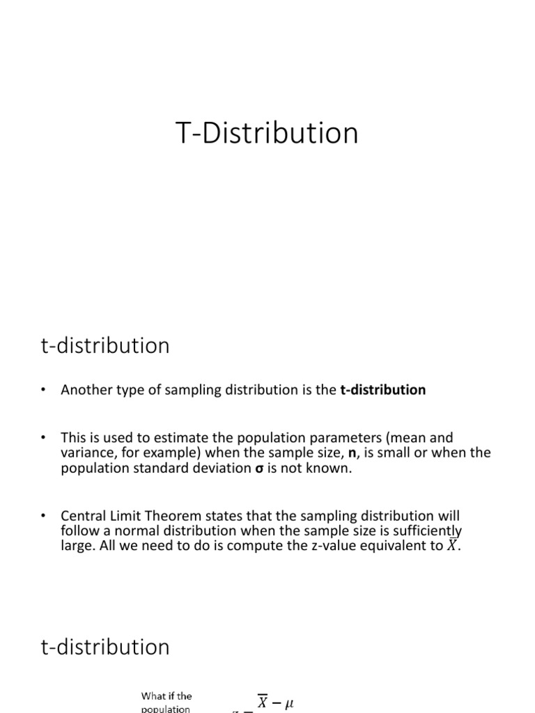 T Distribution | PDF | Normal Distribution | Degrees Of Freedom ...