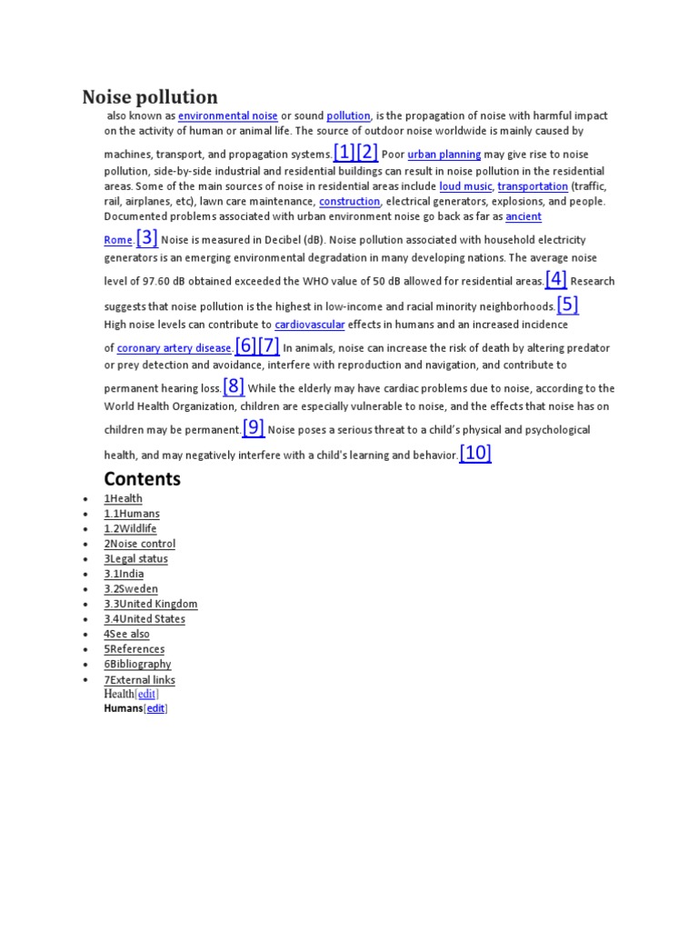 Noise Pollution | PDF | Hearing | Acoustics