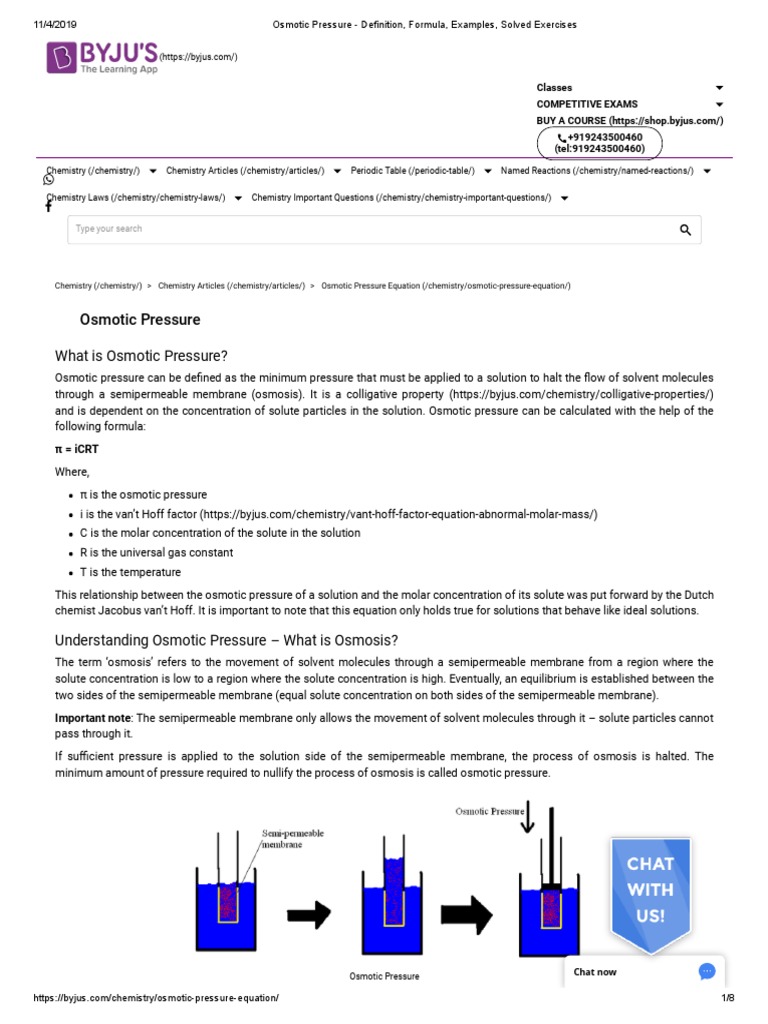 Understanding Osmotic Pressure: Definitions, Formulas, Examples, and ...