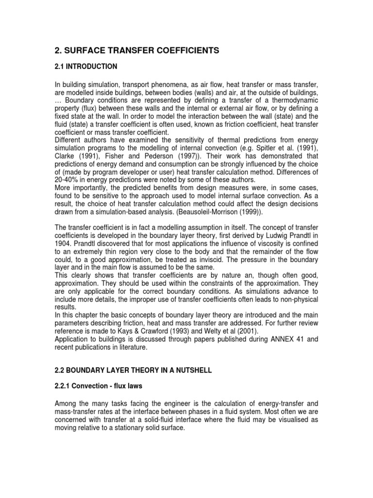ST3 Surface Transfer Coefficients PDF | PDF | Boundary Layer | Heat ...