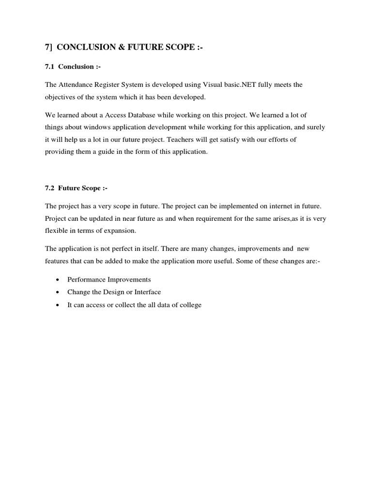 7) Conclusion & Future Scope | PDF