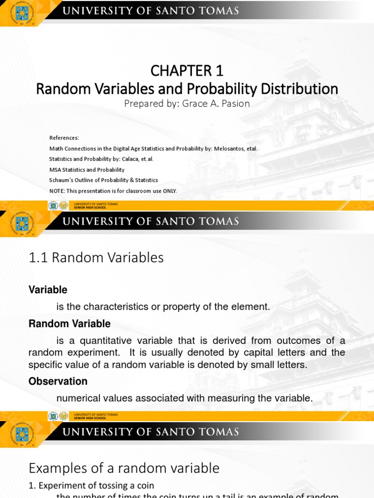 Random Variables and Probability Distribution: Prepared By: Grace A ...