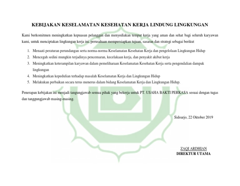 Kebijakan K3L | PDF