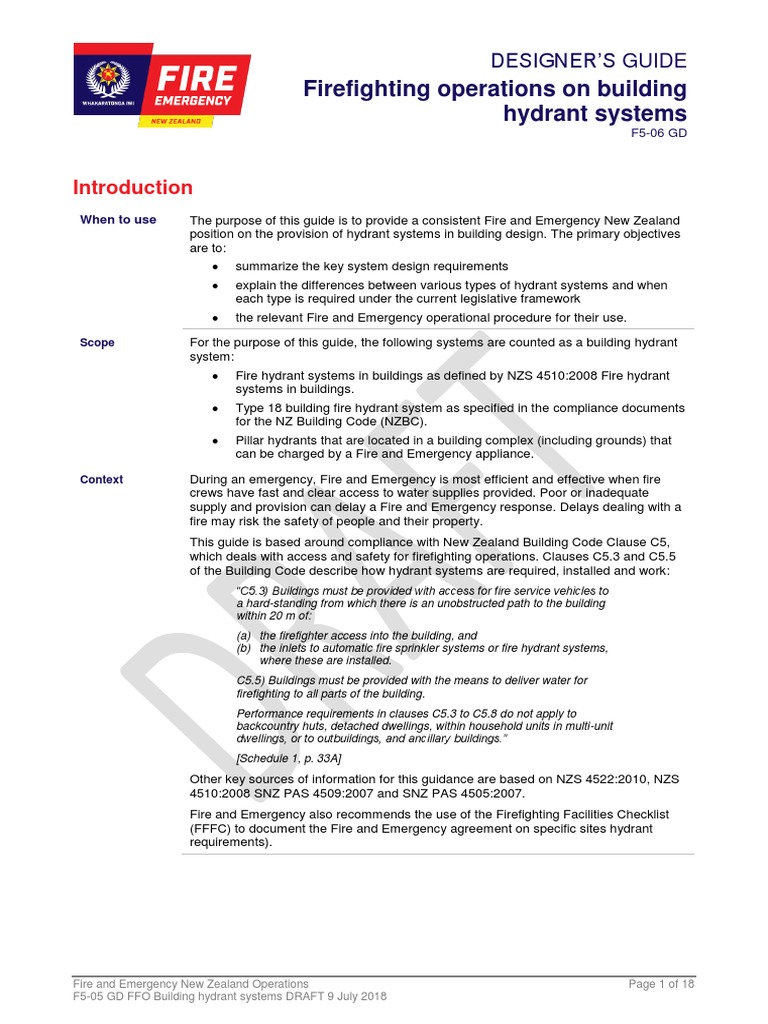 F5 05 GD FFO Building Hydrant Systems DRAFT PDF | PDF | Firefighting ...