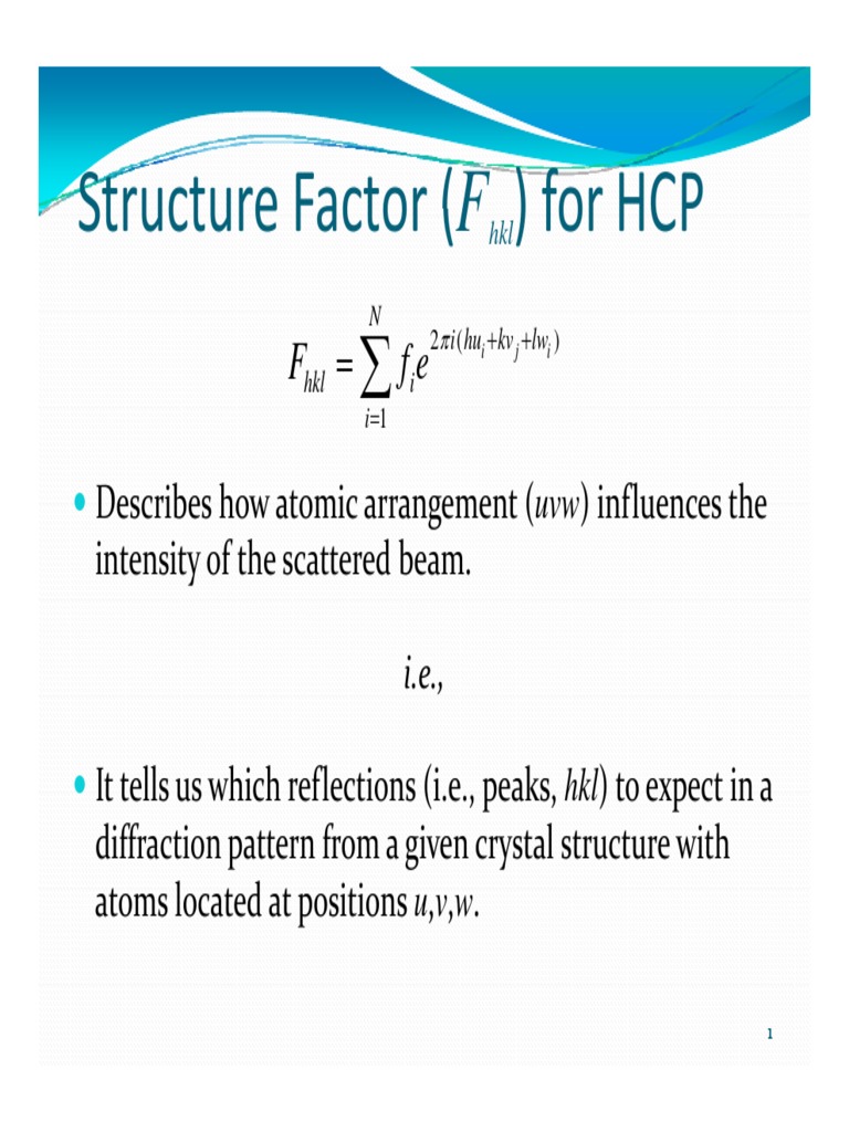 Deriving The Structure Factor Formula And Selection Rules For Hexagonal