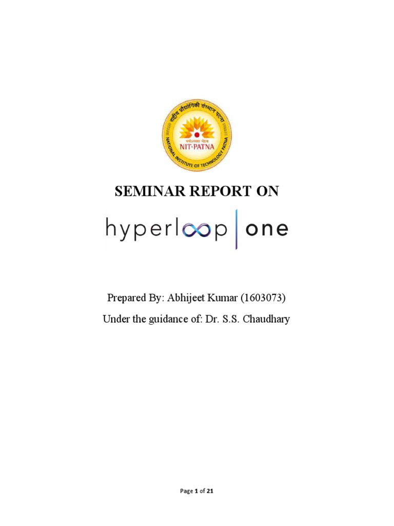 Hyperloop Report PDF Seminar Report | PDF | Hyperloop | Electric Motor