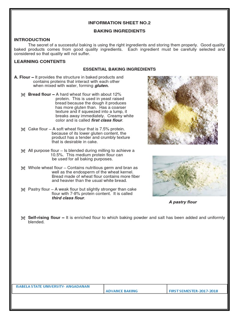 Baking Ingredients | PDF | Flour | Sugar